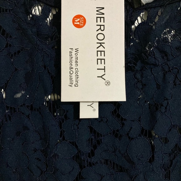 Merokeety | Dresses | Merokeety Navy Blue Lace Dress New W Tags | Poshmark